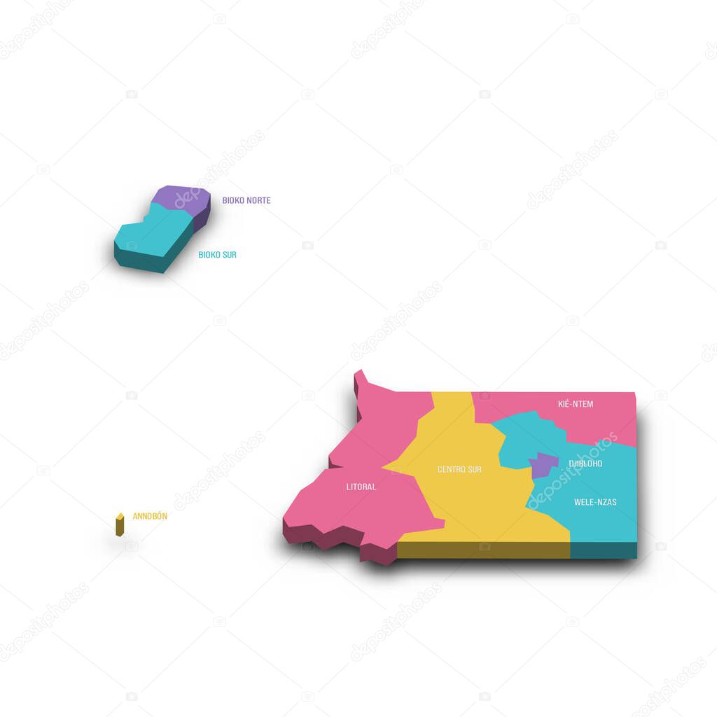 Equatorial Guinea political map of administrative divisions - provinces ...