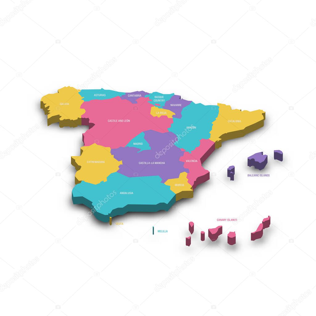España mapa político de las divisiones administrativas comunidades ...