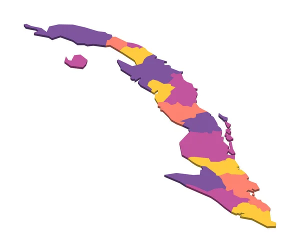 Cuba political map of administrative divisions - provinces. Isometric ...