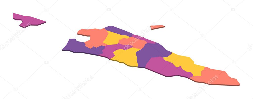 Timor Oriental mapa político de las divisiones administrativas ...