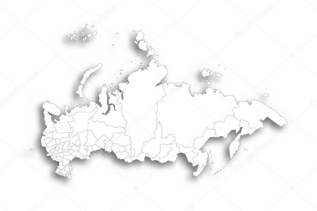 Rusia mapa político de las divisiones administrativas oblasts ...