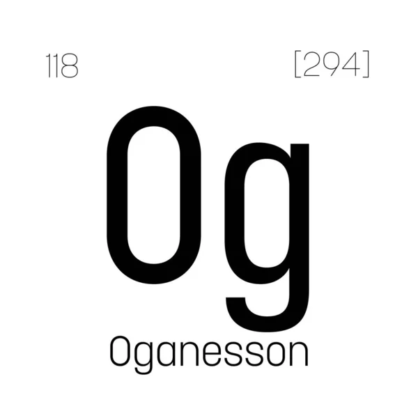 Oganesson, Og, periodic table element with name, symbol, atomic number ...