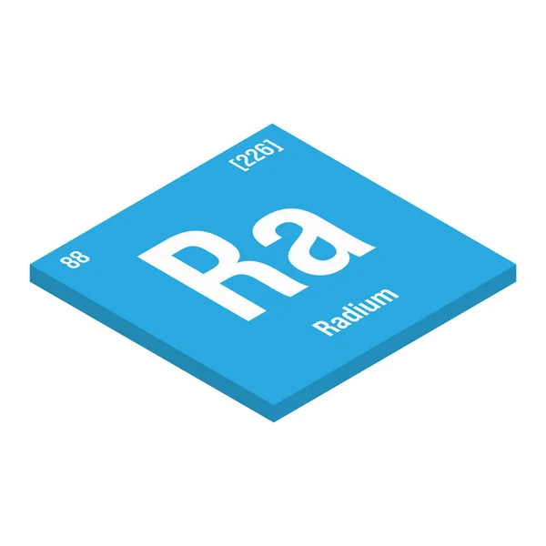 Radium, Ra, periodic table element with name, symbol, atomic number and ...