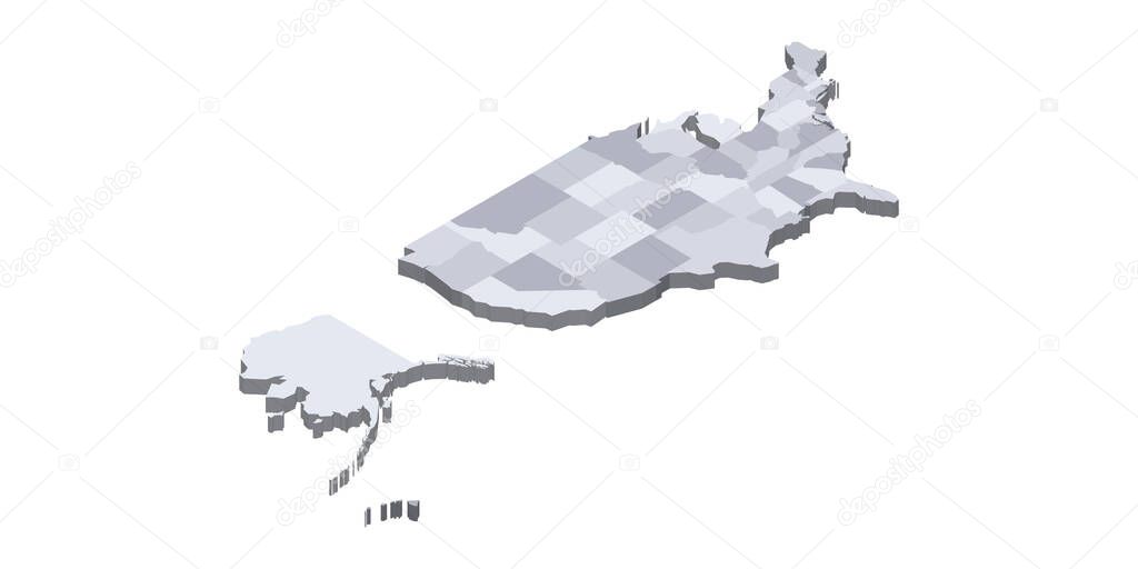 Estados Unidos de América mapa político de las divisiones ...
