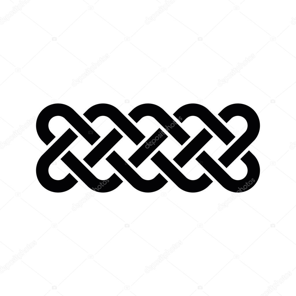 Nudo interminable, eterno o longevidad. Signo ornamental complejo ...