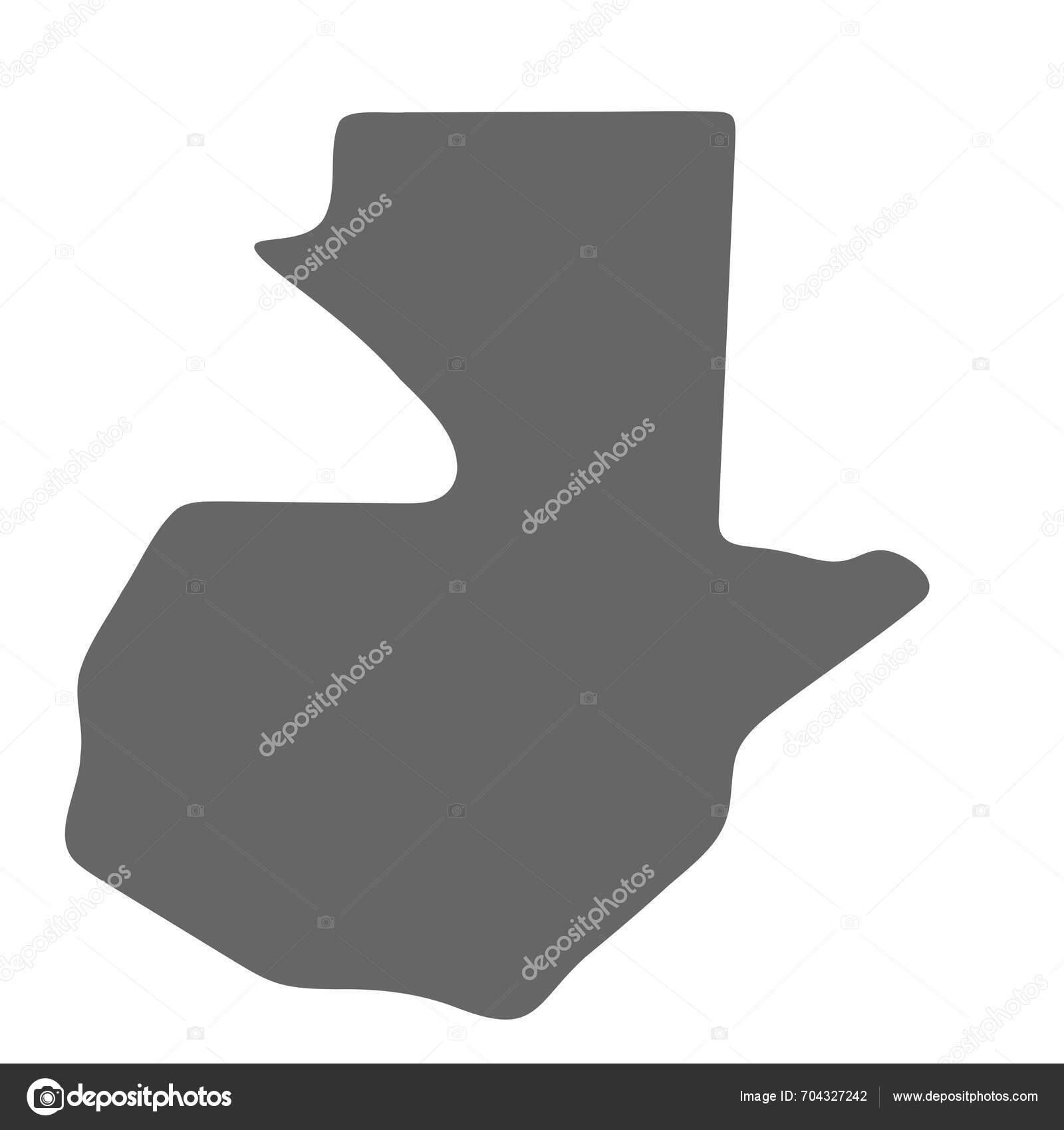 Guatemala País Mapa Simplificado Gris Elegante Mapa Liso Iconos ...