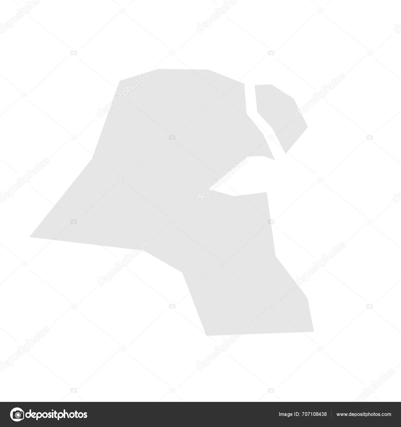 Kuwait Country Simplified Map Light Grey Silhouette Sharp Corners Isolated Stock Vector by ©pyty ...
