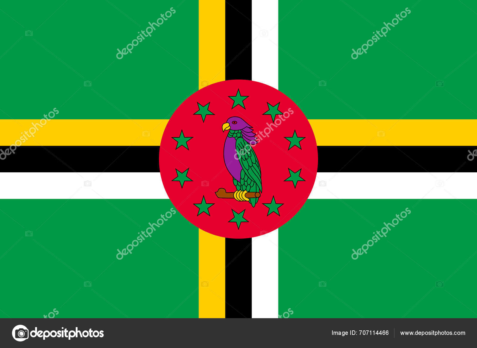 Dominica Vector Flag Official Colors Aspect Ratio Stock Vector by ©pyty ...