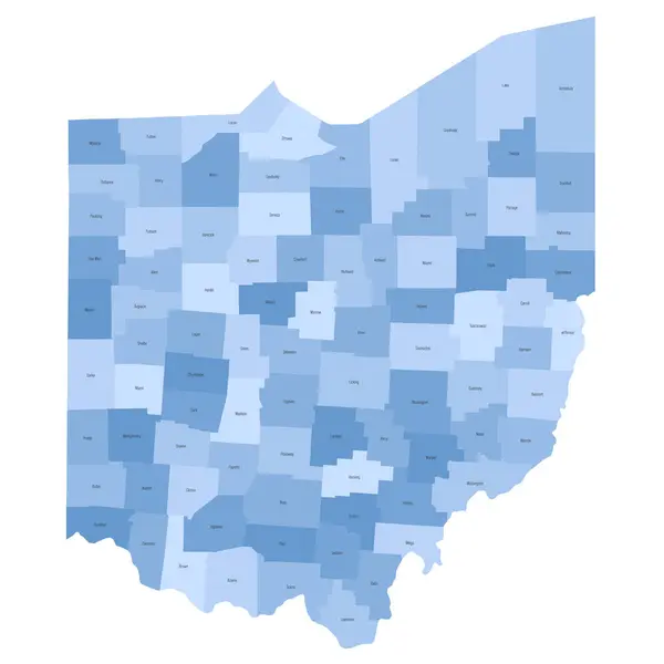 Ohio, OH - mapa político detallado del estado de Estados Unidos. Mapa ...