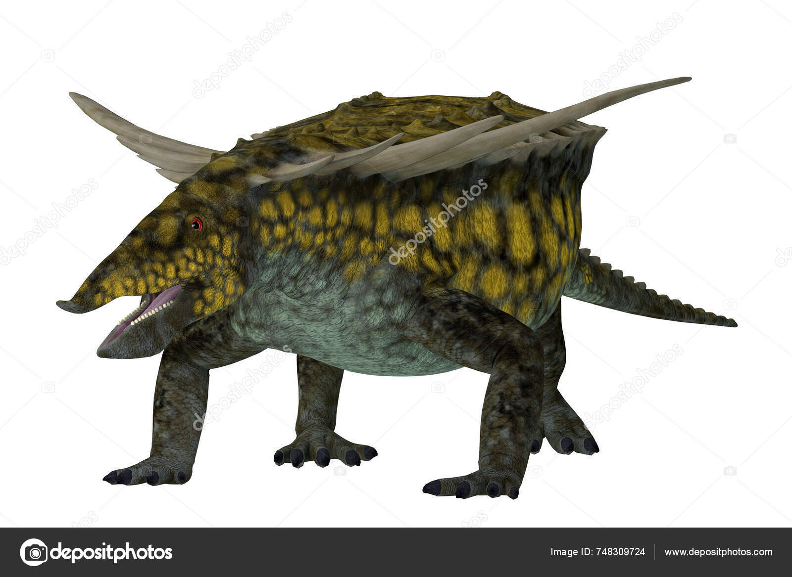 Desmatosuchus Herbivore Armored Body Lived Triassic Period Arizona ...