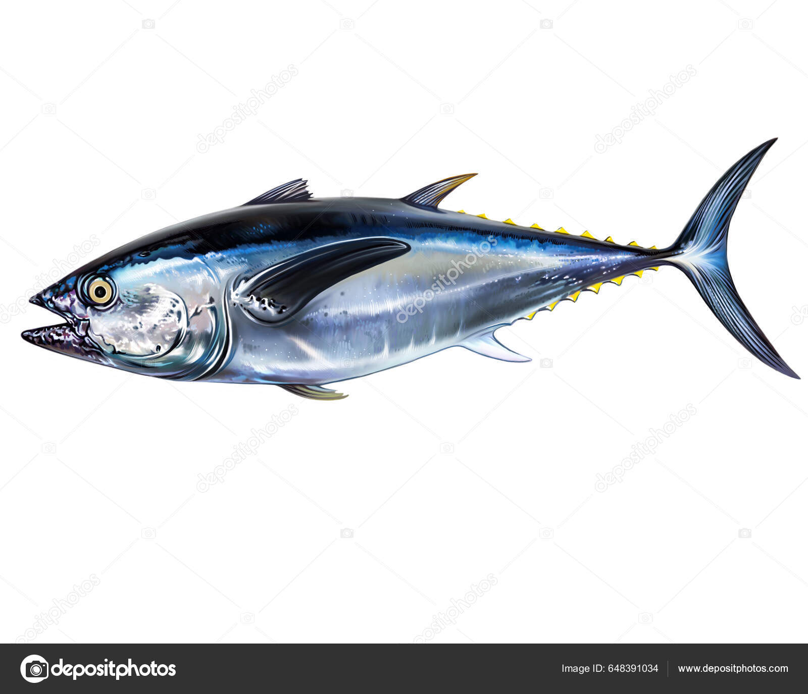 Pacific Bluefin Tuna Thunnus Orientalis Marine Predatory Fish Mackerel ...