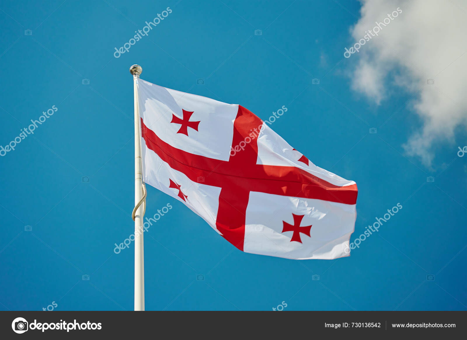 National Flag Georgia Waves Bright Blue Sky — Stock Photo © Shtak3t ...
