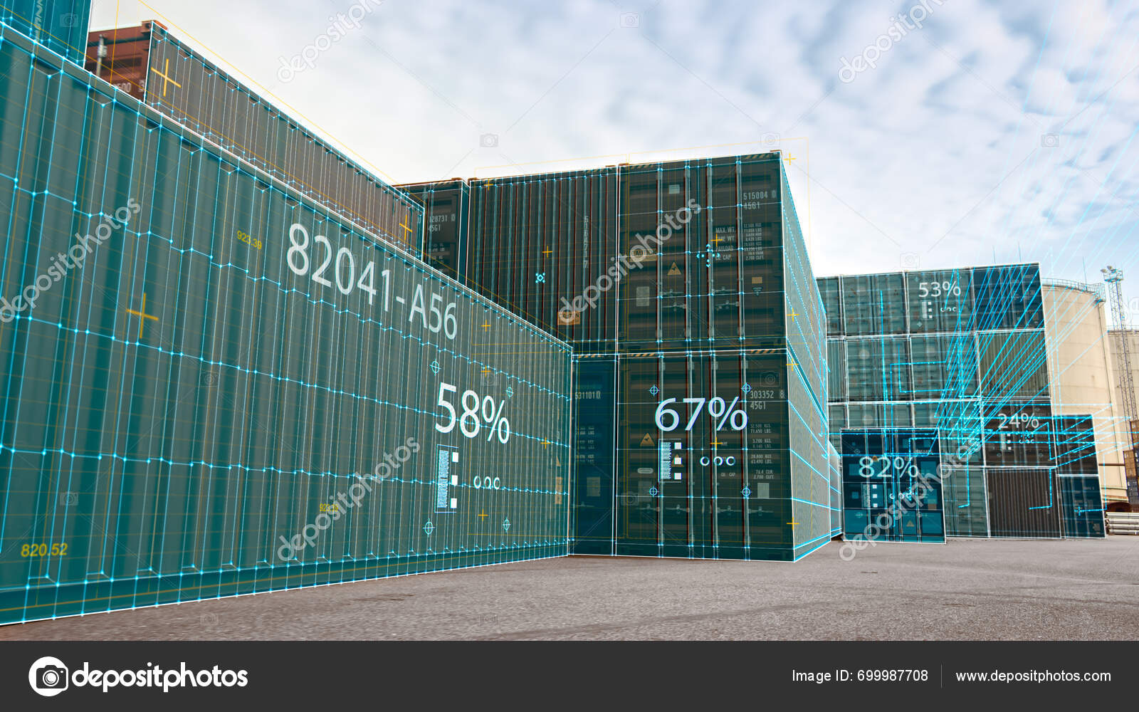 Vfx Concept Augmented Reality Visualization Containers Terminal ...