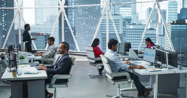 Team of Talented Young Indian Professionals Working in a Corporate ...