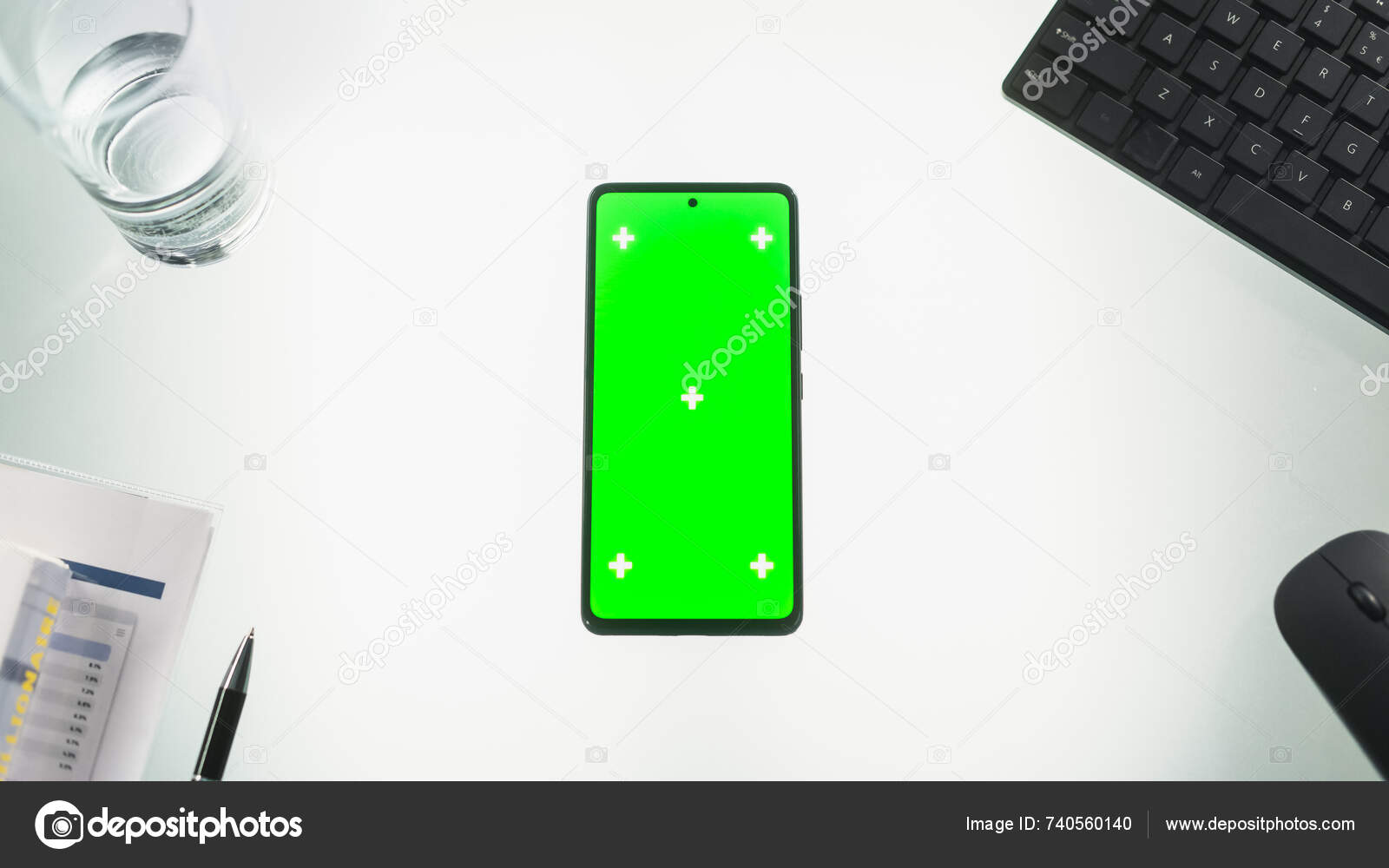 Smartphone Mock Green Screen Chromakey Display Motion Tracker ...