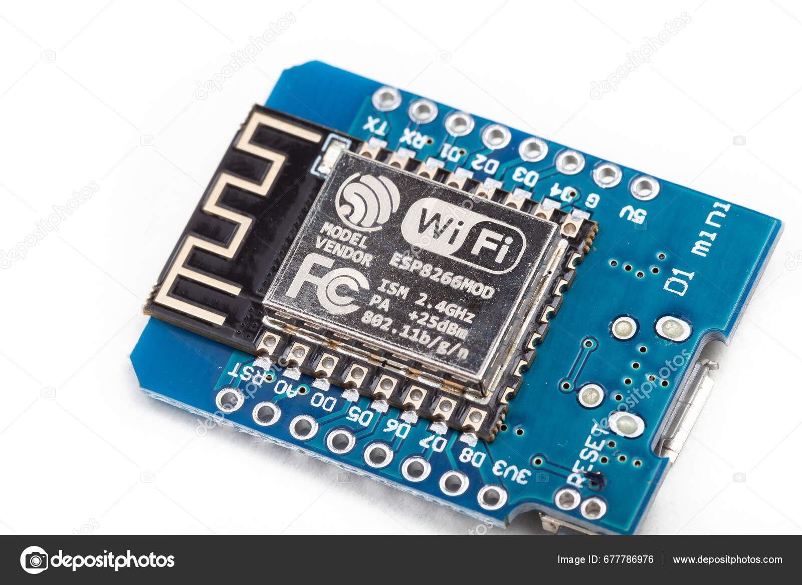 Espressif Esp 8266 Mod Wifi Bluetooth Module Microchip Iot Dev Stock Editorial Photo © Tomeqs