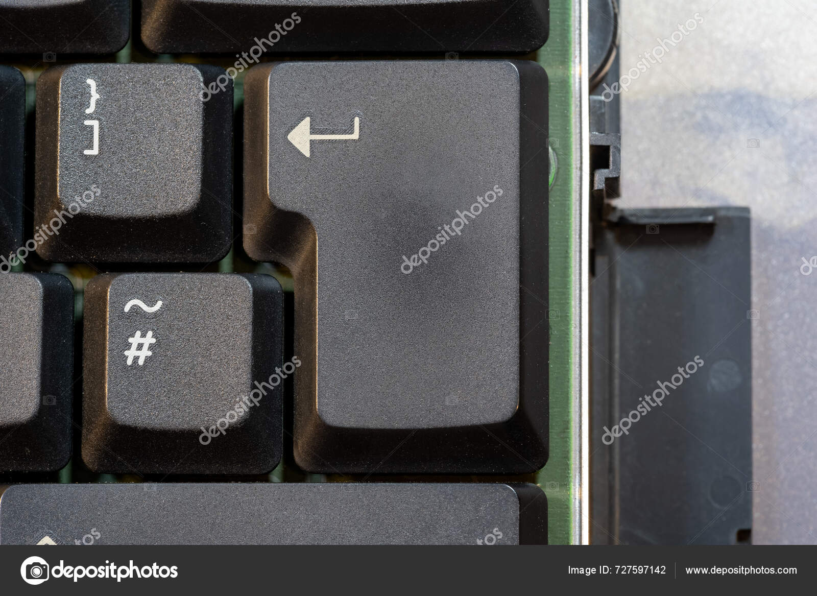 Simple Enter Key Laptop Computer Keyboard Seen Object Detail Closeup ...