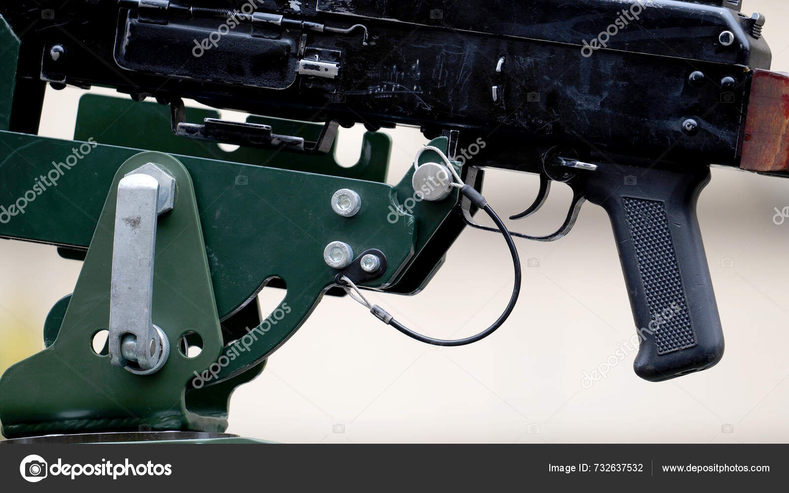 Simple Army Vehicle Mounted Machine Gun Trigger Mechanism Object Detail ...