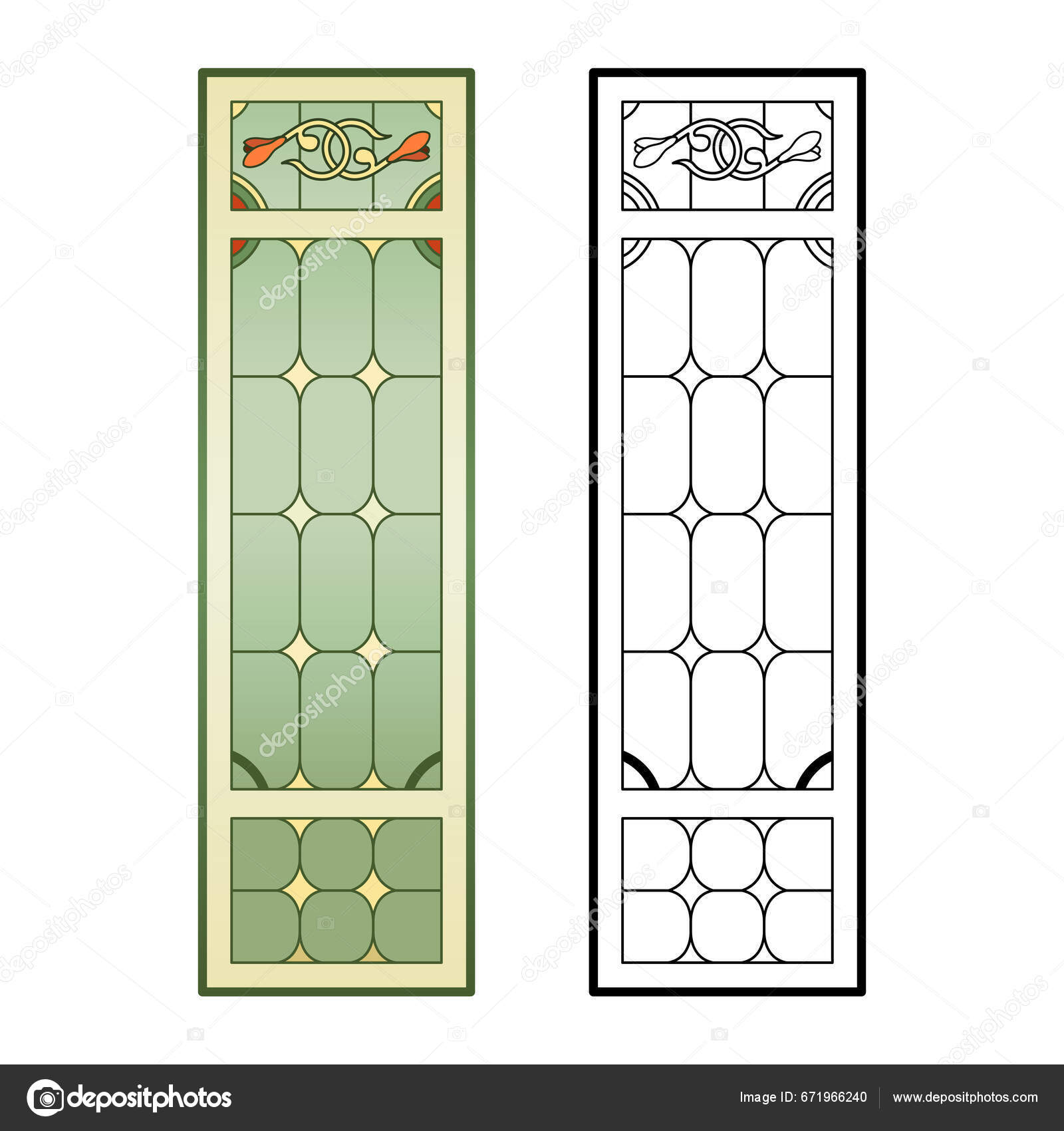 Stained Church Glass Window Worksheet Stock Vector by ...