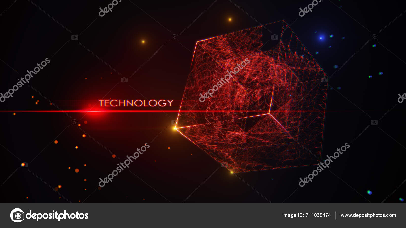 Digital Data Connection Technology Concept Bright Red Technology Word ...