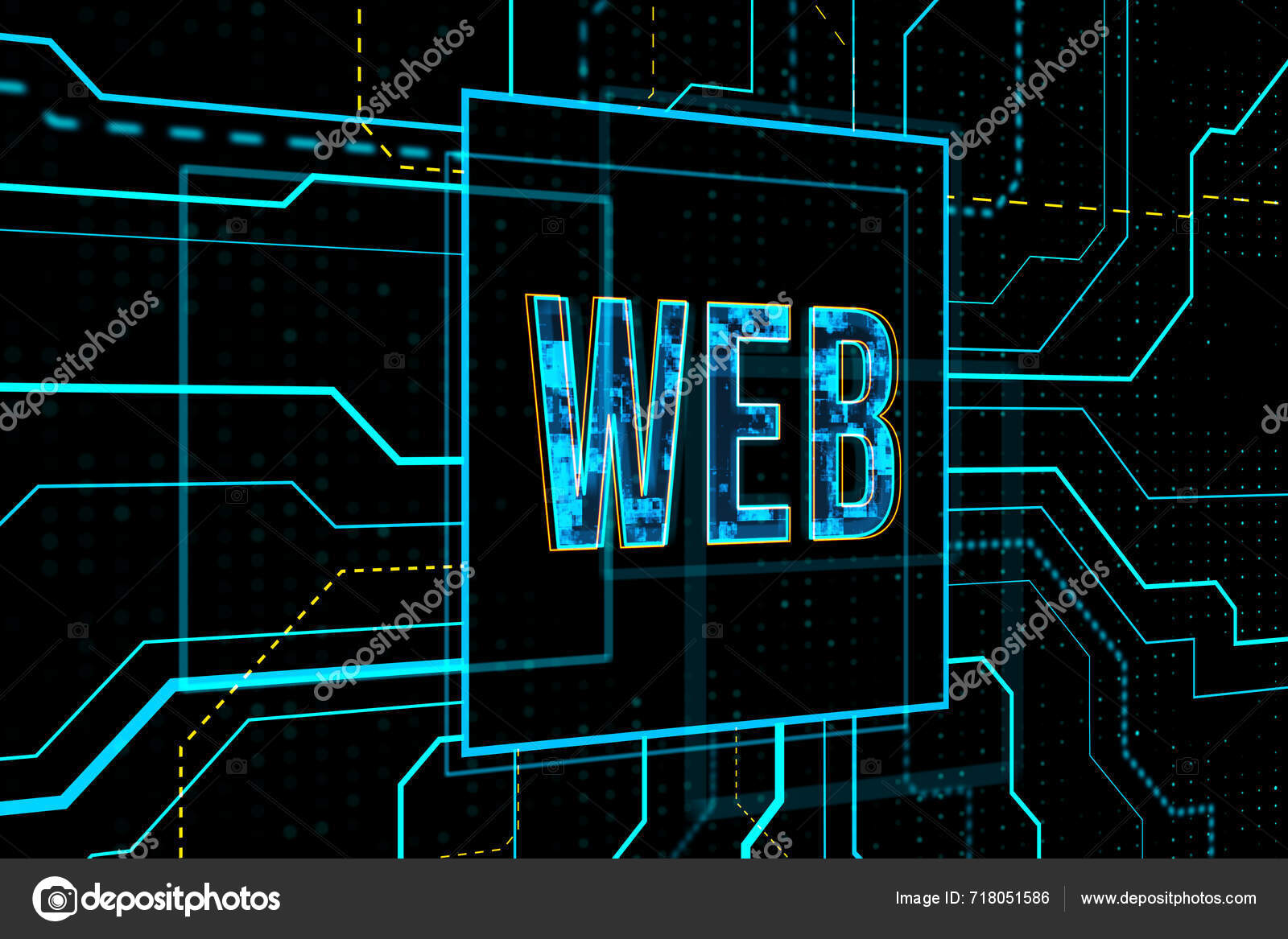 Futuristic Internet Technologies Virtual Communication Concept ...