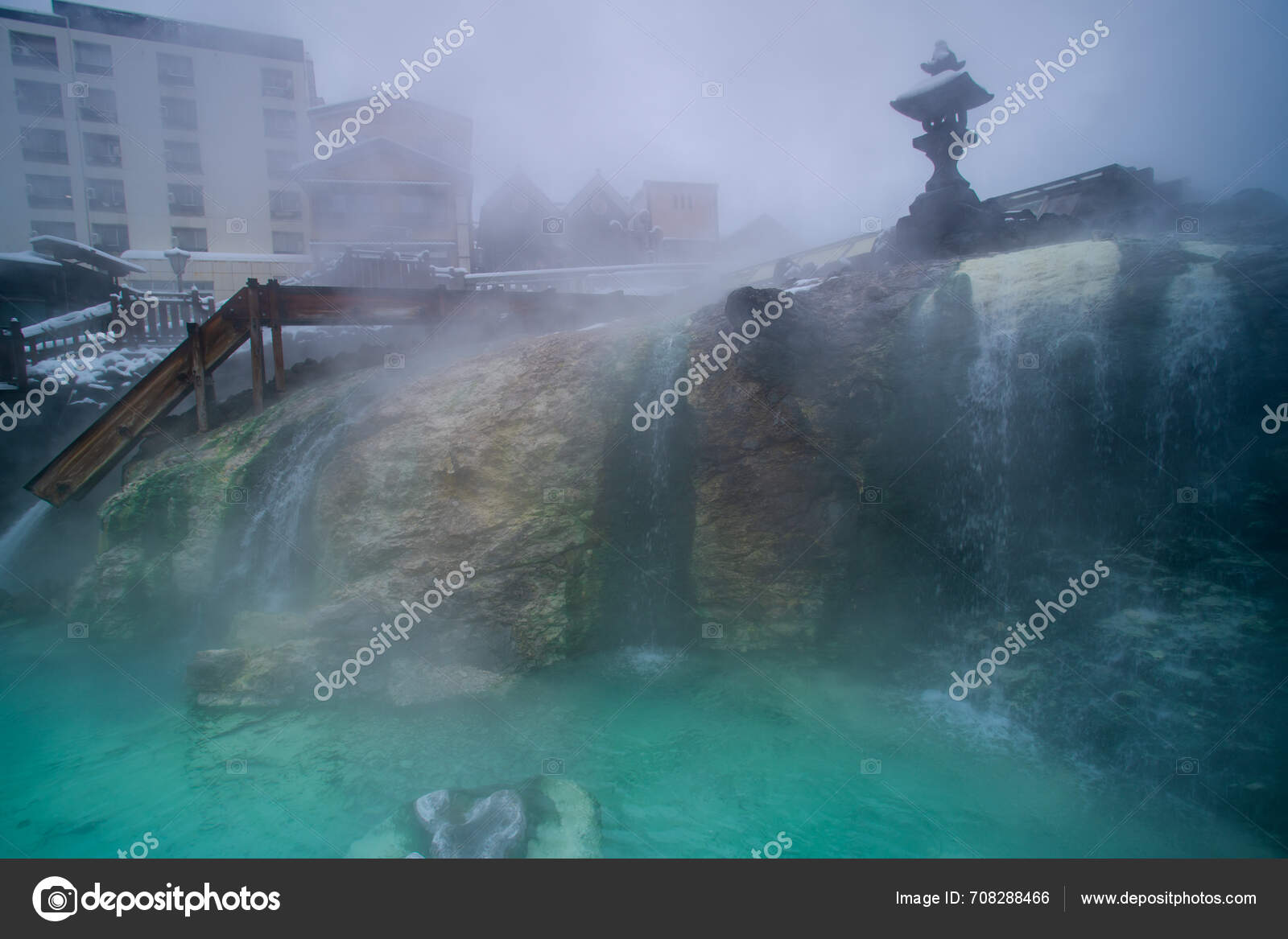 Yubatake Hot Spring Center Kusatsu Town One Most Famous Hot — Stock ...