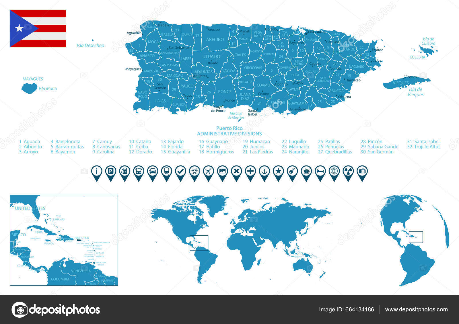 Mapa De Los Municipios De Puerto Rico