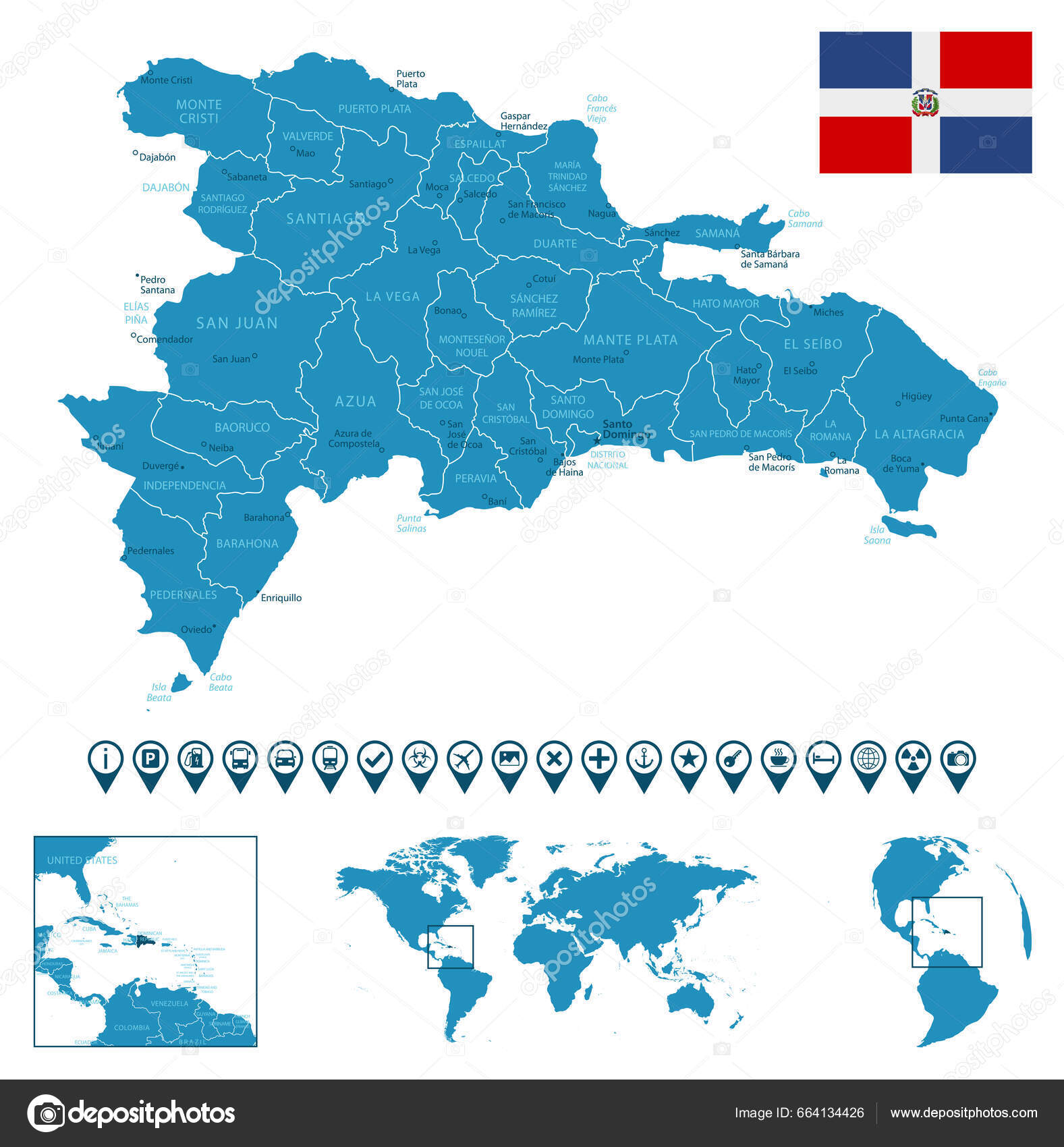 Mapa De La República Dominicana Con Ciudades Transformación De Los