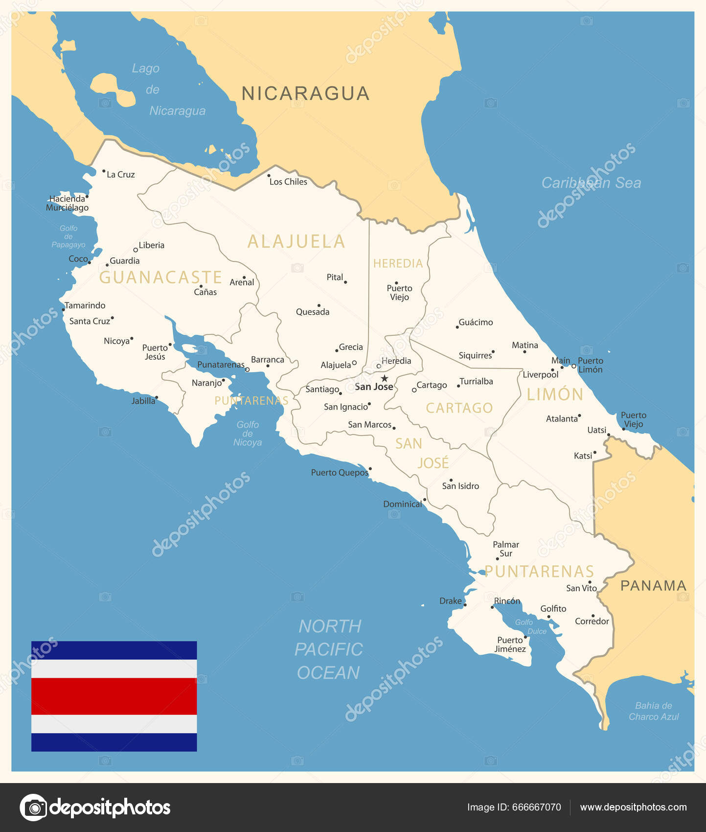 Karte Mit Costa Rica