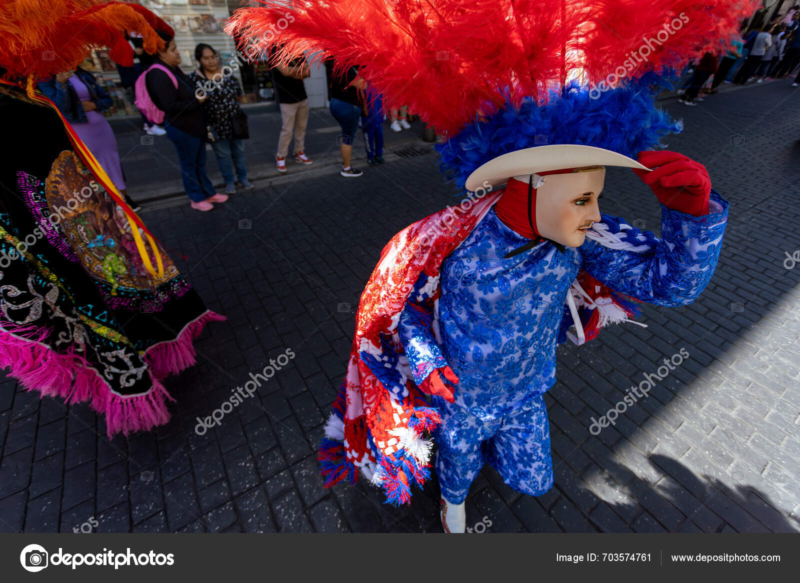 Mexican Carnival Mexican Dancers Recognized Huehues Bright Typical ...