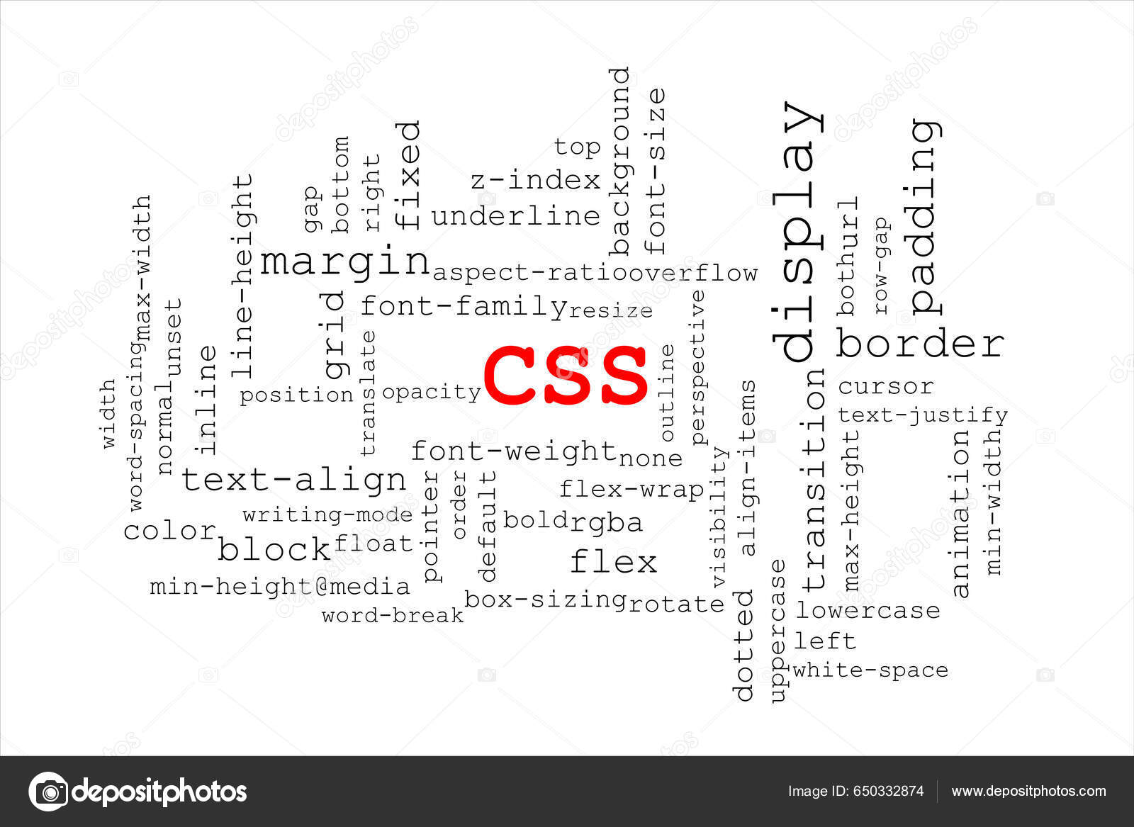 Gran Título Rojo Css Medio Con Muchas Propiedades Css Diferentes — Foto ...