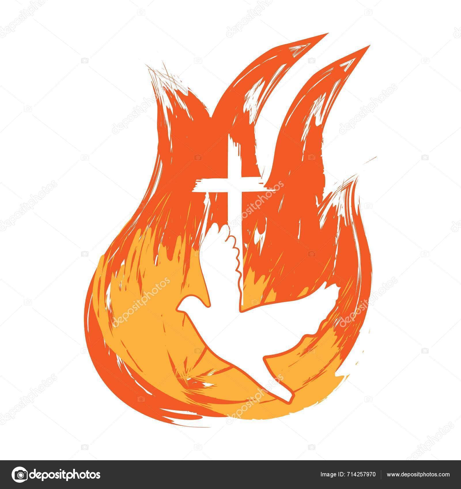 Pingst Söndag Heliga Andens Eld Kom Helige Ande Använd Som ...