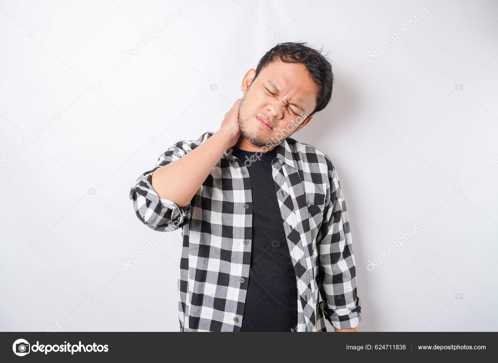 Tired Upset Young Man Suffering Pain Muscle Spasm Workplace Fatigue ...