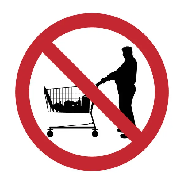 Vector Silhouette Stay Children Shopping Cart White Background Symbol ...