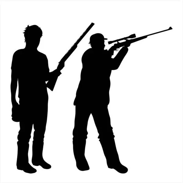 Vector Silhouette Crossing Guns Symbol Hunting Army Sniper Logo Stock ...