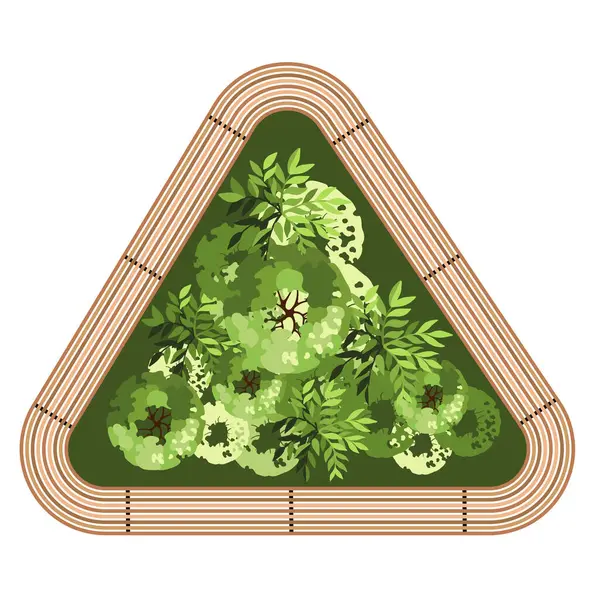 Top View Elements Landscape Design Plan Trees Benches Architectural ...