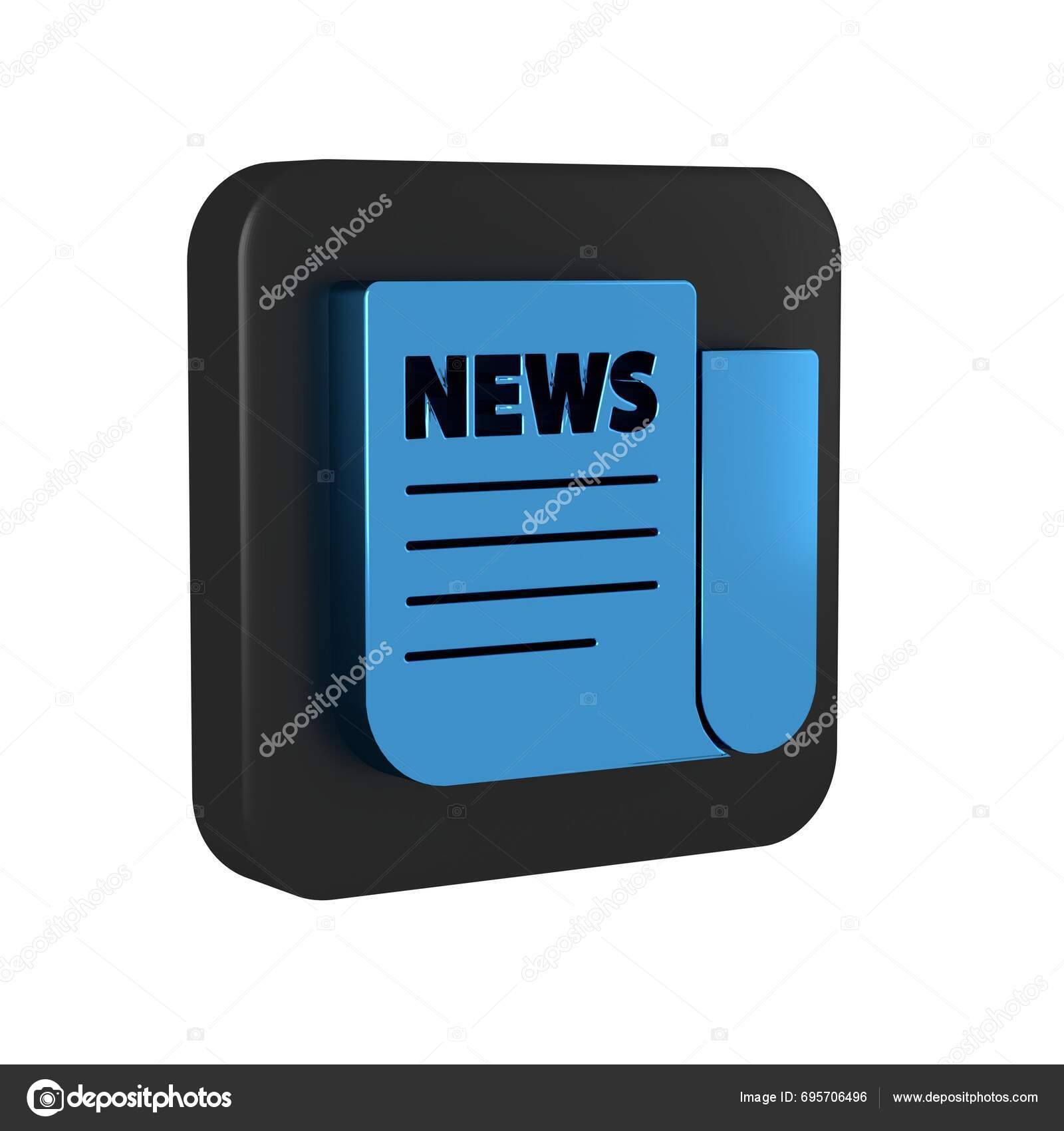 Blue News Icon Isolated Transparent Background Newspaper Sign Mass ...