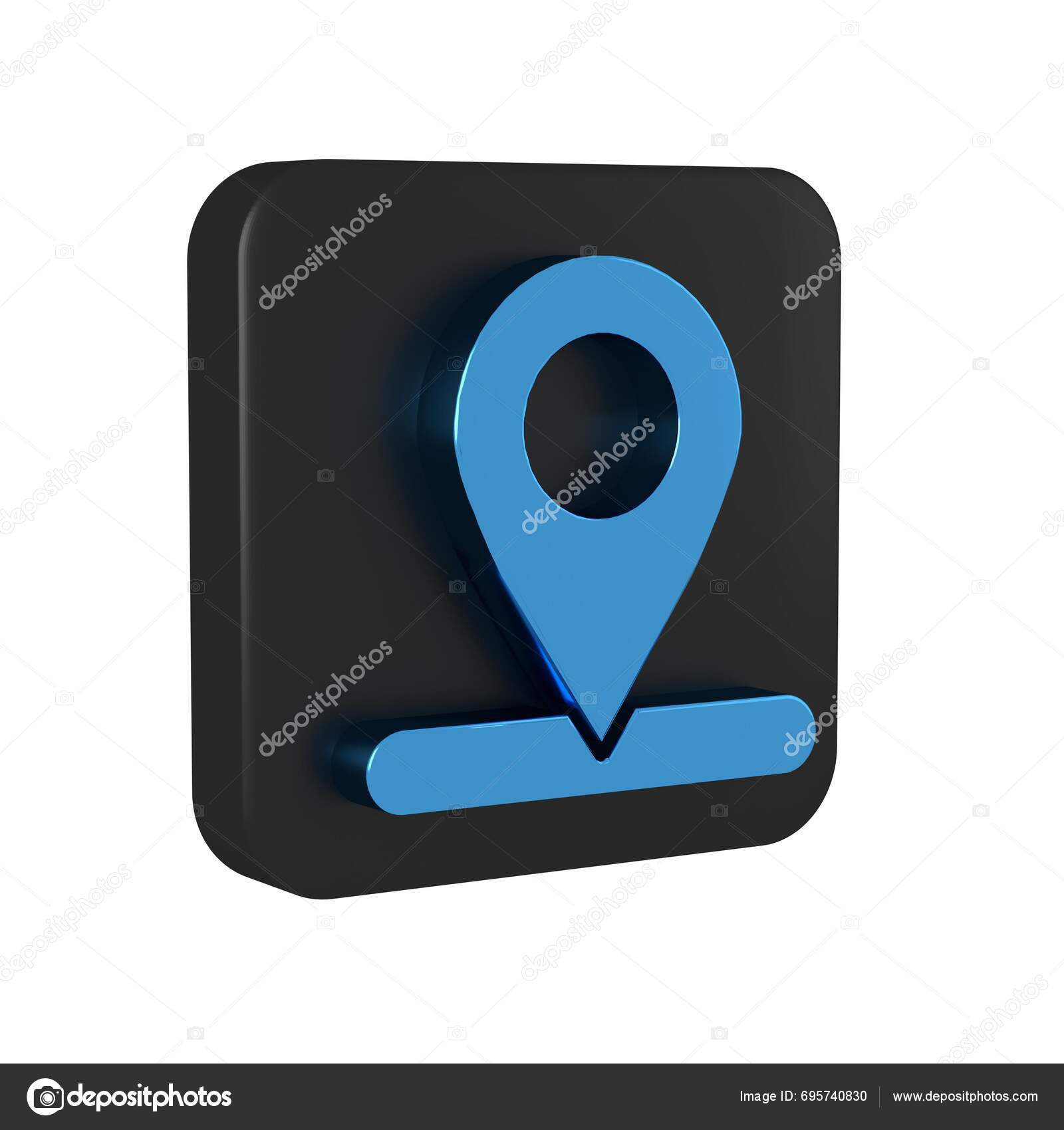 Blue Map Pin Icon Isolated Transparent Background Navigation Pointer ...