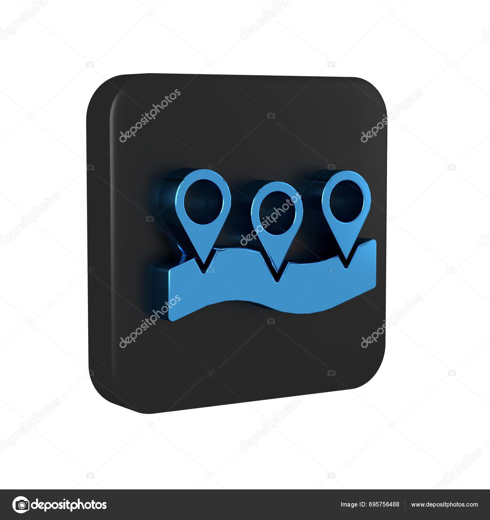 Blue Map Pin Icon Isolated Transparent Background Navigation Pointer ...