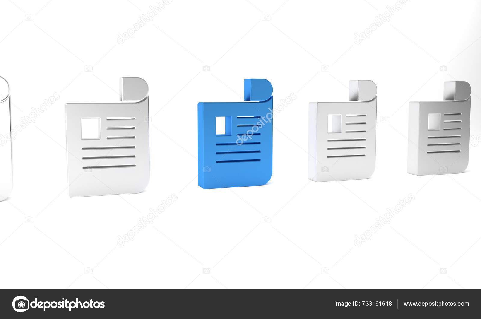 Blue Document Icon Isolated White Background File Icon Checklist Icon ...