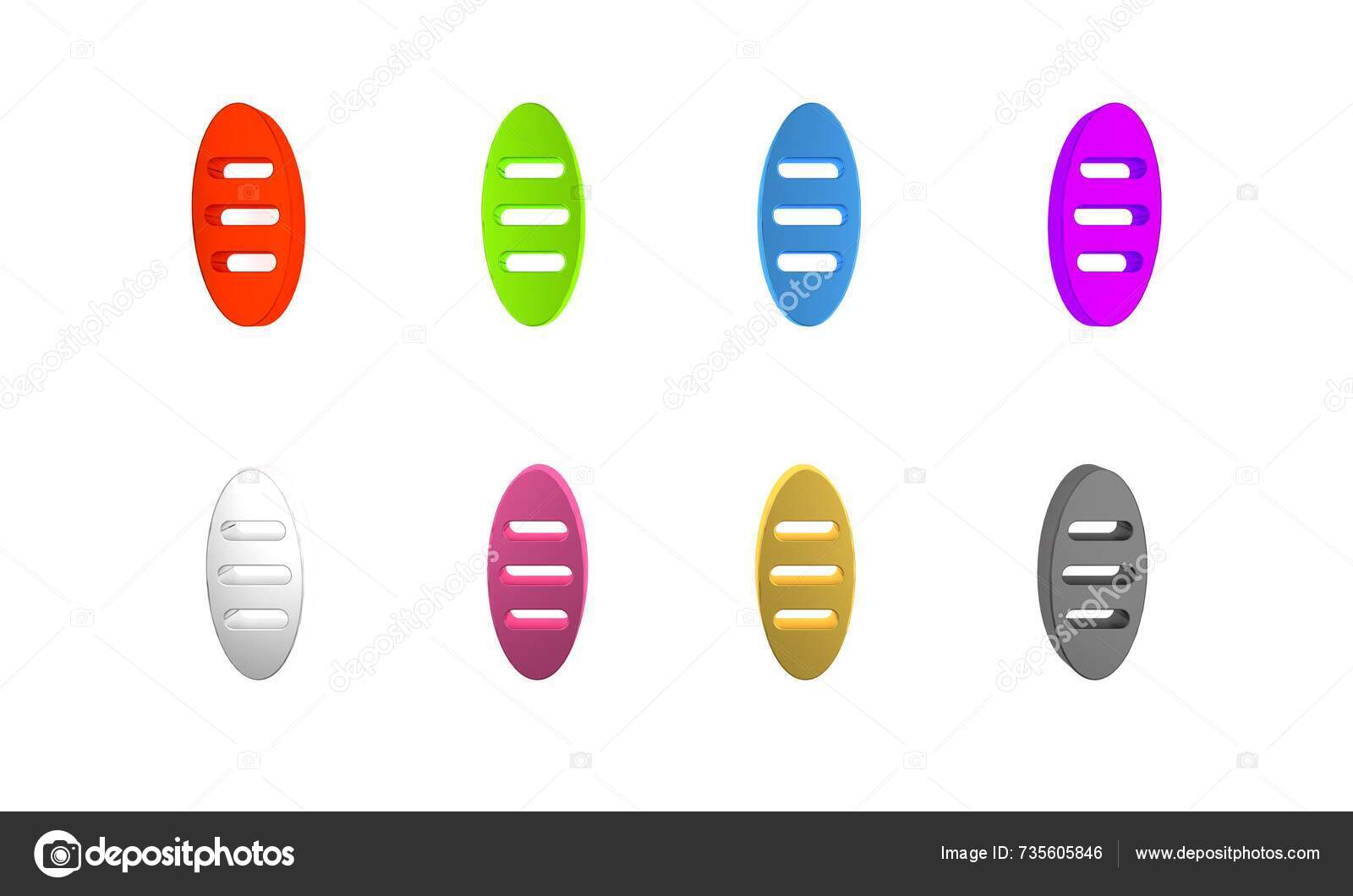 Colorful Bread Loaf Icon Isolated White Background Minimalism Concept ...