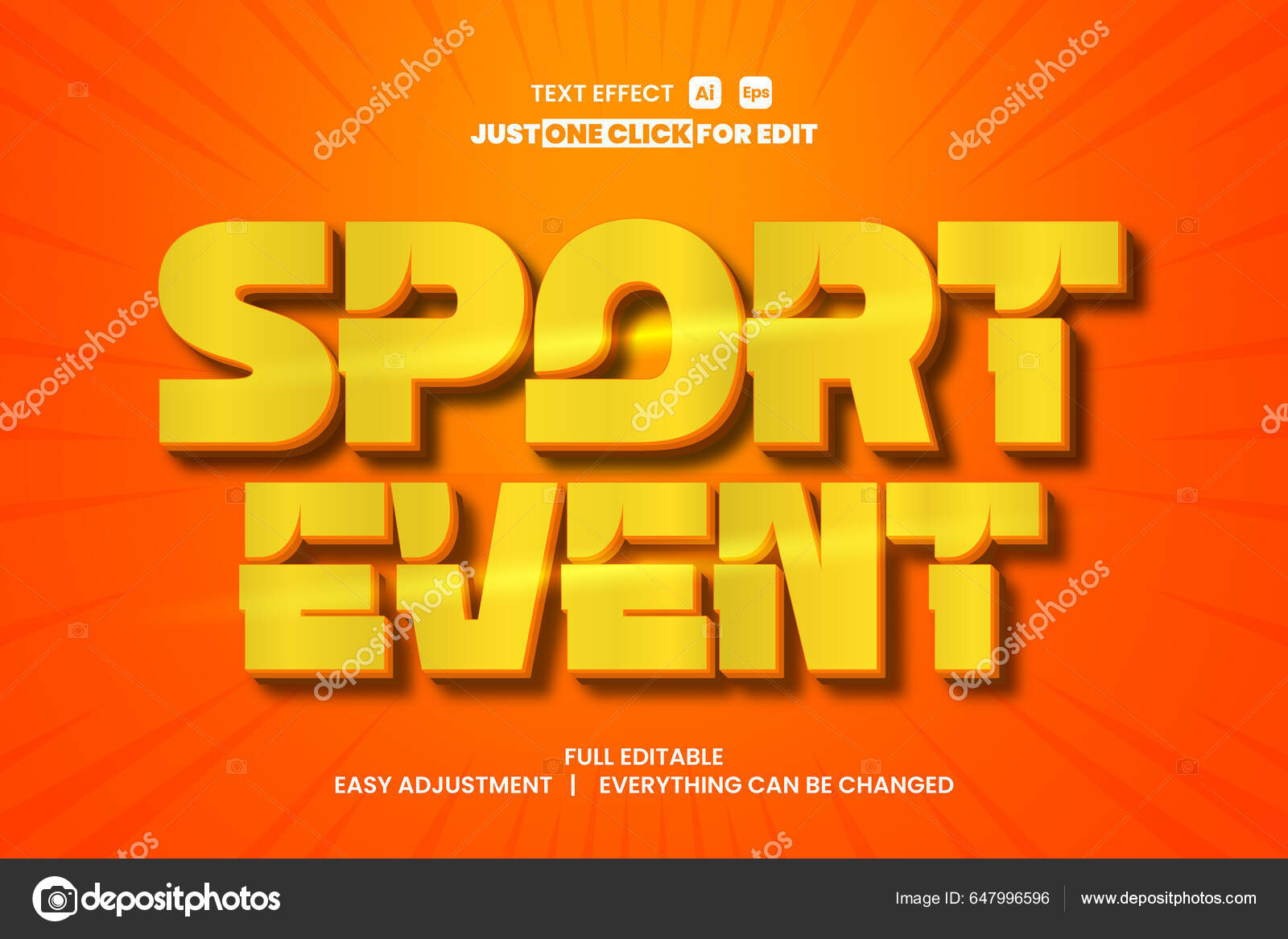 Sport Day Event Vector Text Effect Editable Simply Write Your Stock ...