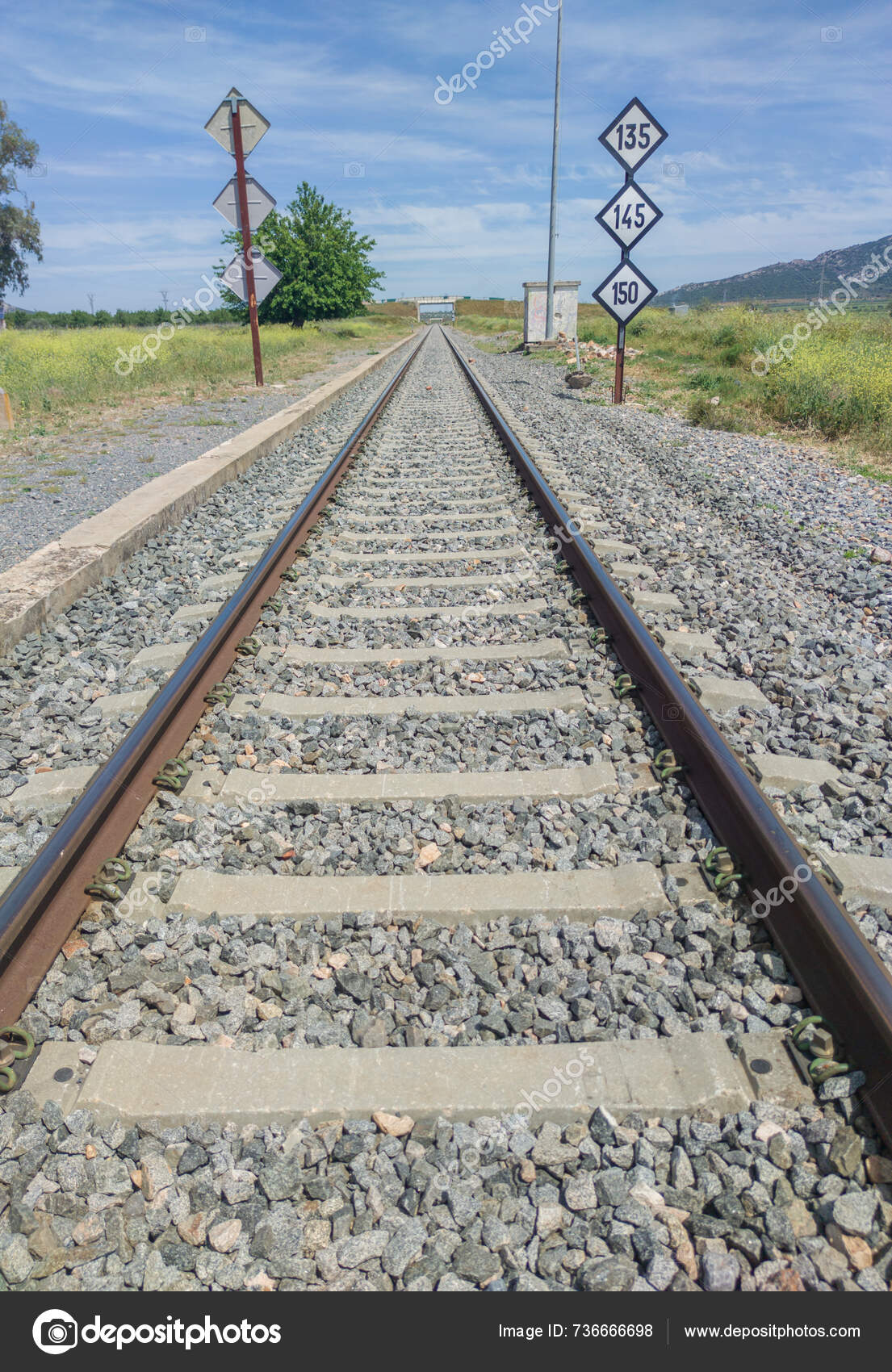 Rural Rairoad Traffic Signals Rural Railway Network Concept — Stock ...