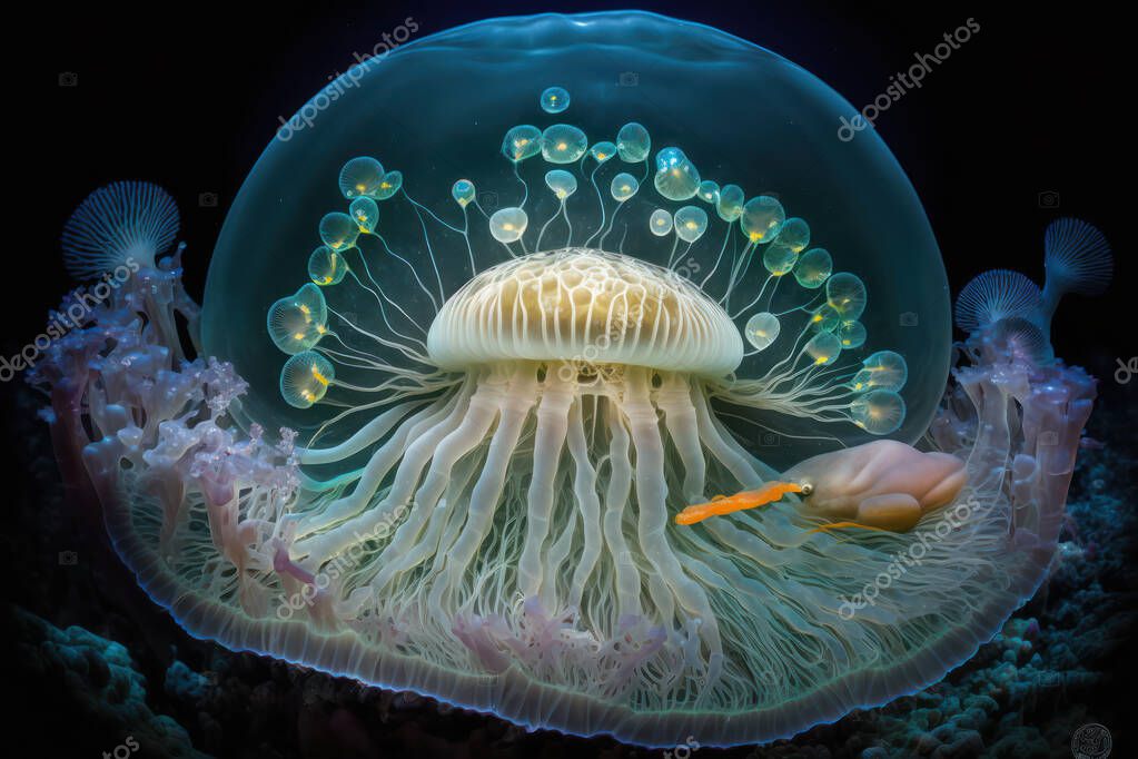 Hermosas medusas, madre del agua y elaborados corales marinos ...