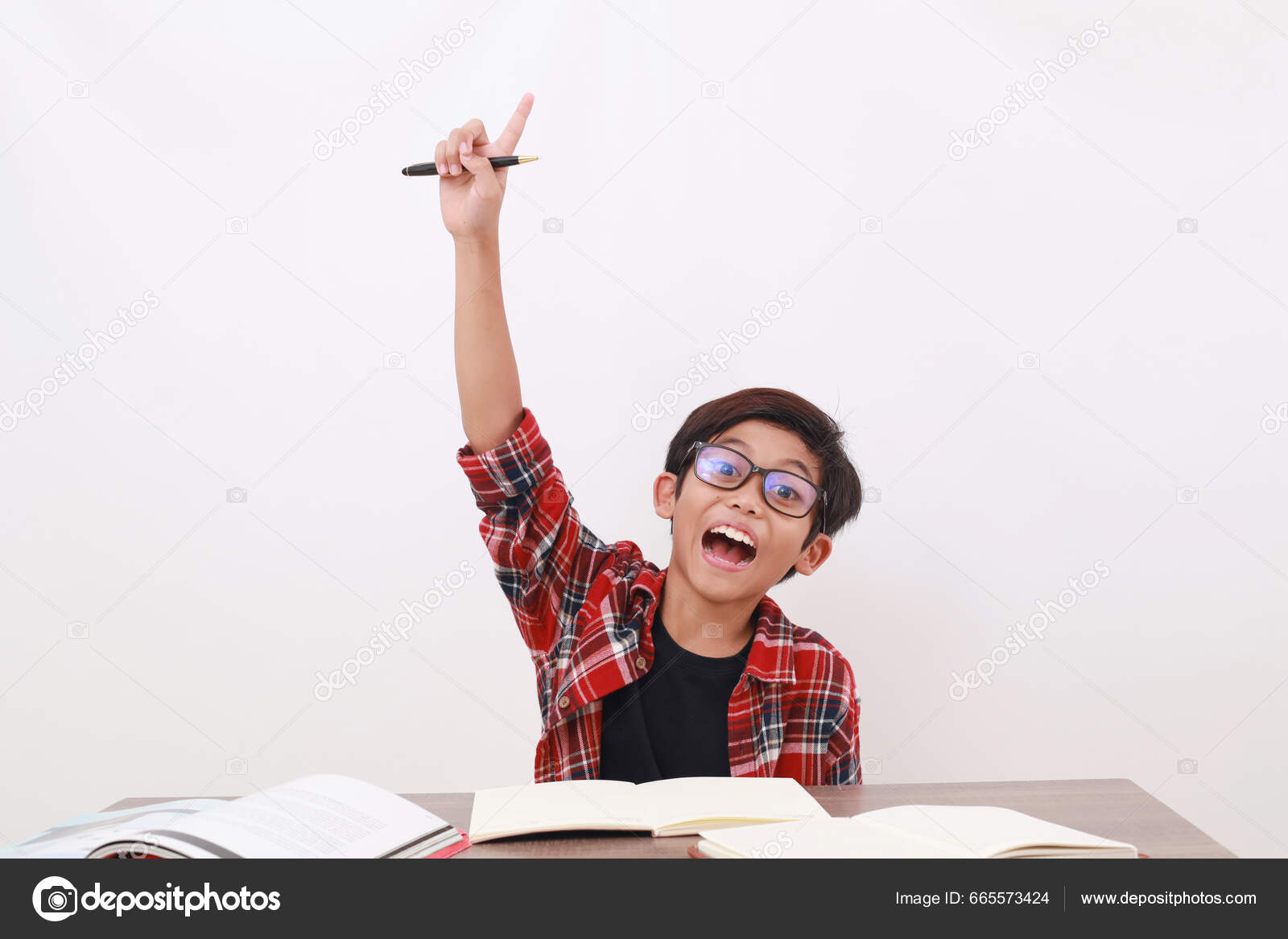 Excited Student Raising Hand