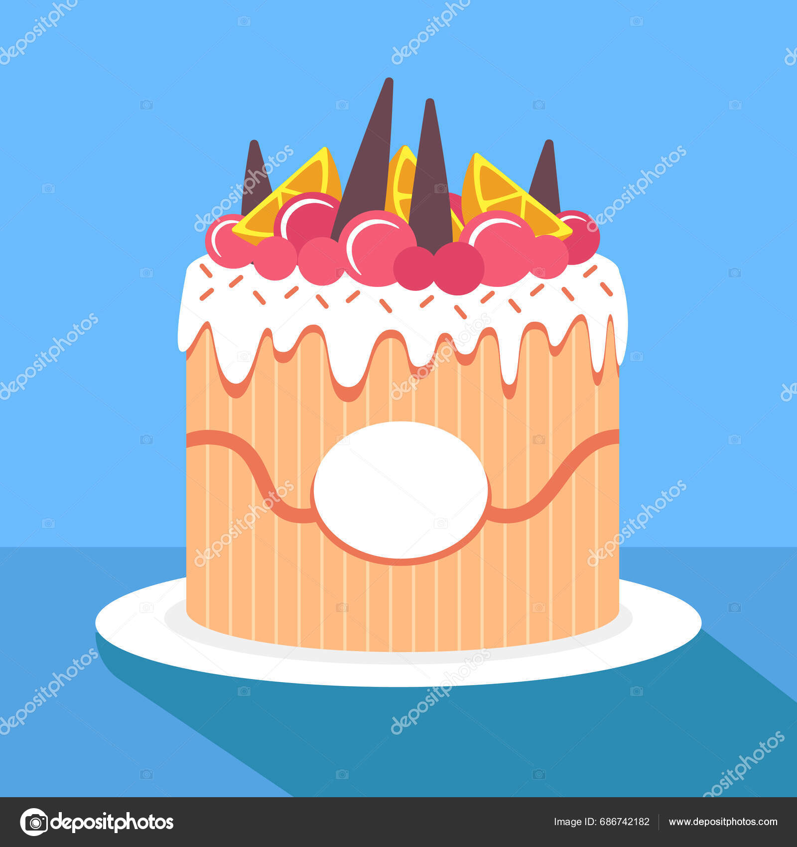 Ilustración Vectorial Pastel Vacaciones Lindo Estilo Dibujos Animados ...