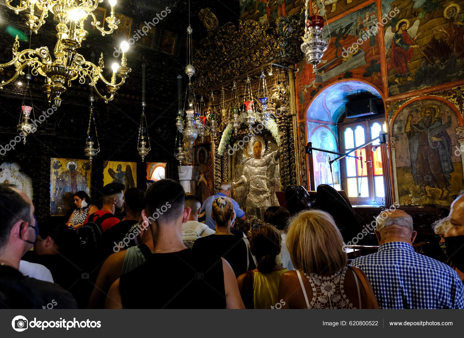 Worshipers Holy Monastery Archangel Michael Panormitis Symi Dodecanese ...
