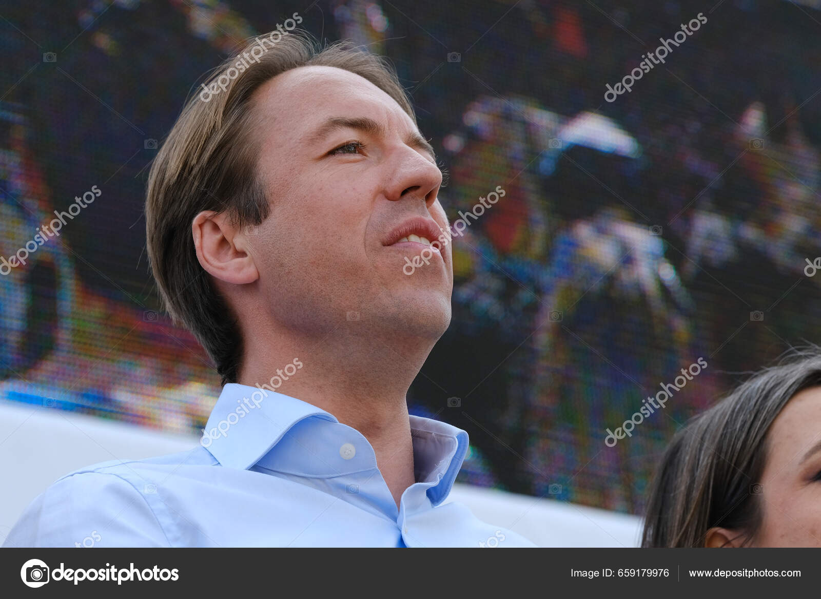 Vlaams Belang Member Sam Van Rooy Attends Protest Meeting Flemish ...
