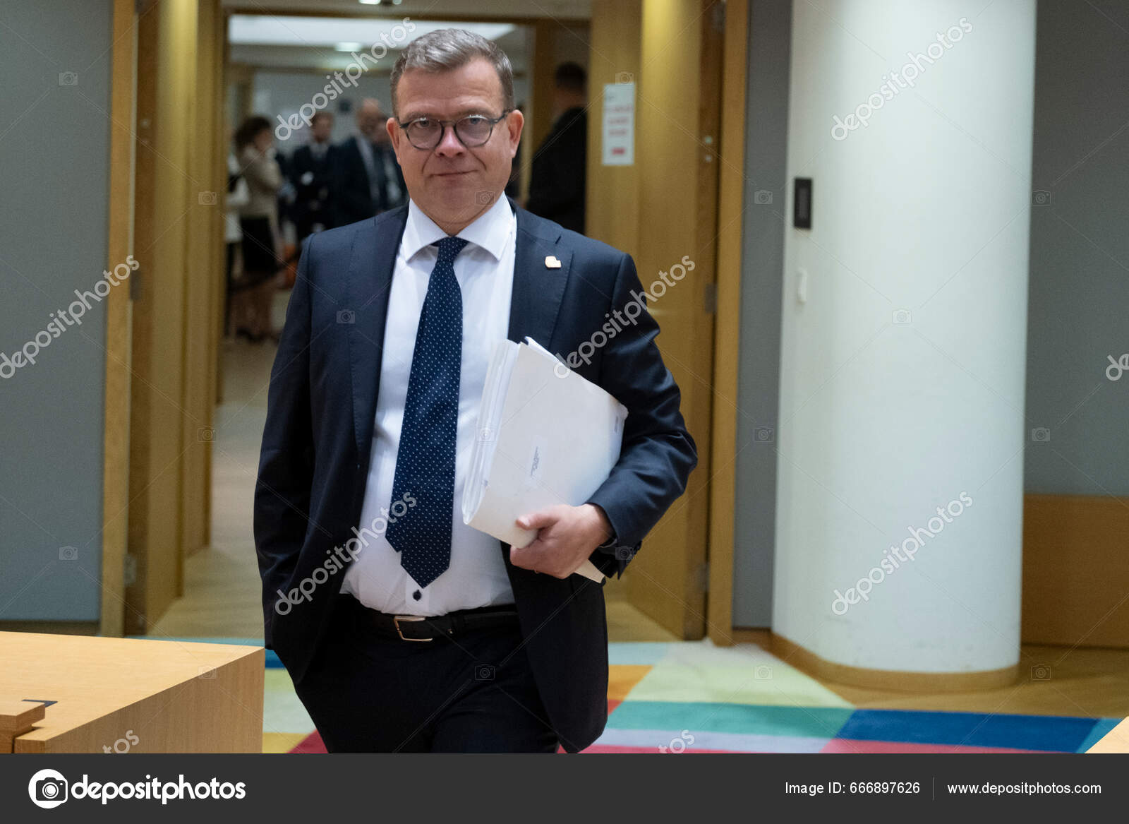 Petteri Orpo Finnish Prime Minister Arrives Summit Headquarters Brussels June — Stock Editorial ...
