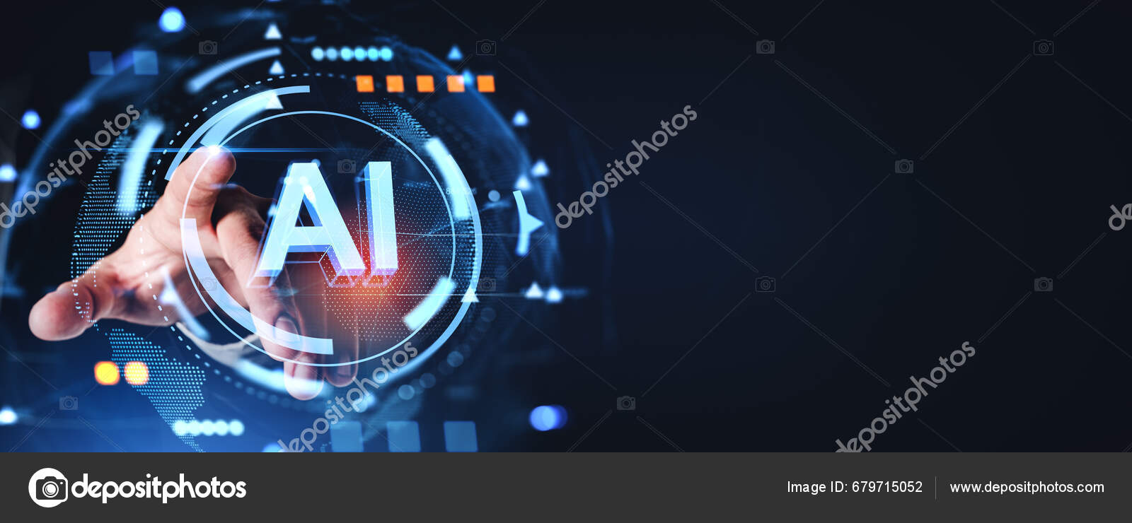 Hand Unrecognizable Businessman Using Immersive Artificial Intelligence ...